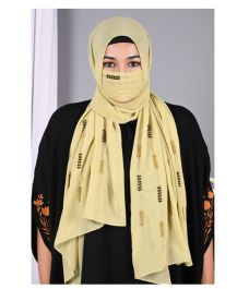 Aniq Green Handwork Hijabs With Matching Mask | Handwork Hijabs ...