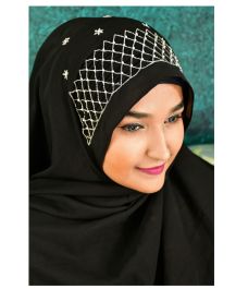 Iffath Black Wedding/Luxury Hijab | Handwork Hijabs | Islamicshop