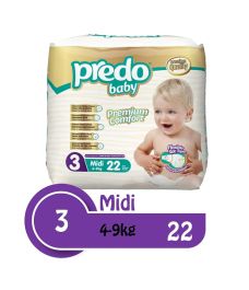 Predo Baby Midi Eco 4-9kg, Size 3, 22 Pieces | Baby Diapers| Islamic Shop